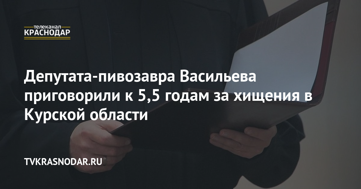 Депутата-пивозавра Васильева приговорили к 5,5 годам за хищения в ...